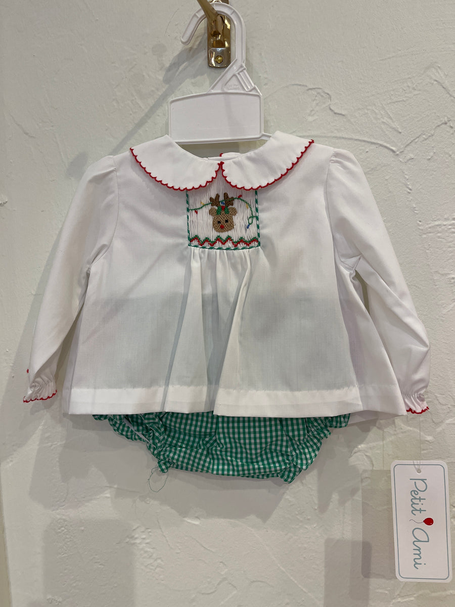 Rudolph the Red Nosed Reindeer Smocked Bloomer Set – Swaddle OKC