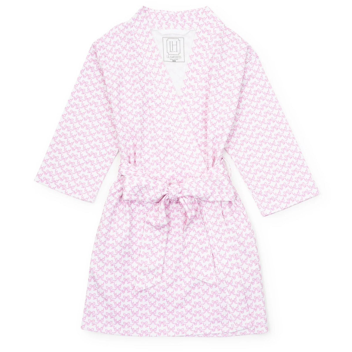 Gwen Girls' Spa Wrap- Pretty Pink Bows – Swaddle OKC