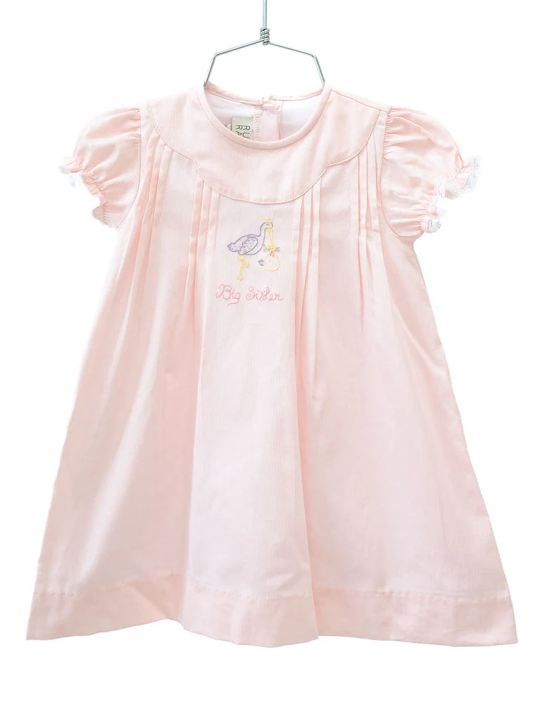Pink Big Sister Stork Dress – Swaddle OKC