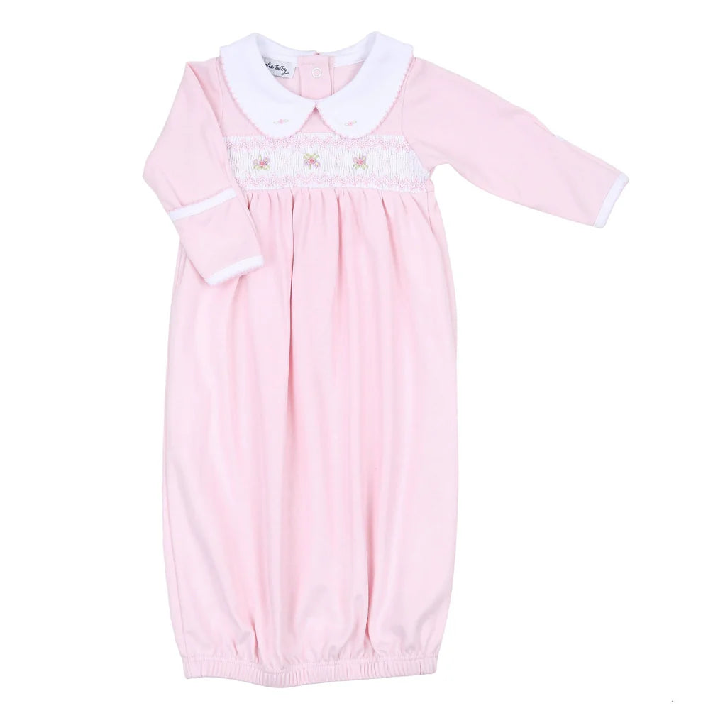 Freya and Finn Smocked Gathered Gown - Pink – Swaddle OKC
